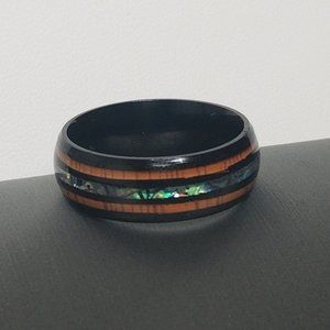 Floras Fantasies | Accessories | Idris Koa Wood Abalone Shell Mens Ring ...